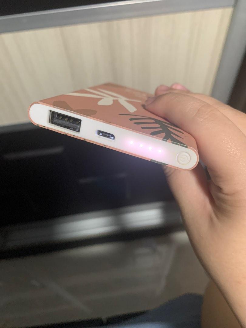 Coral Pink Typo 4000mAh Portable Power Bank, Mobile Phones & Gadgets ...