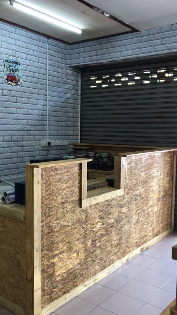 Counter table casher L shape pallet, Furniture & Home Living, Furniture ...