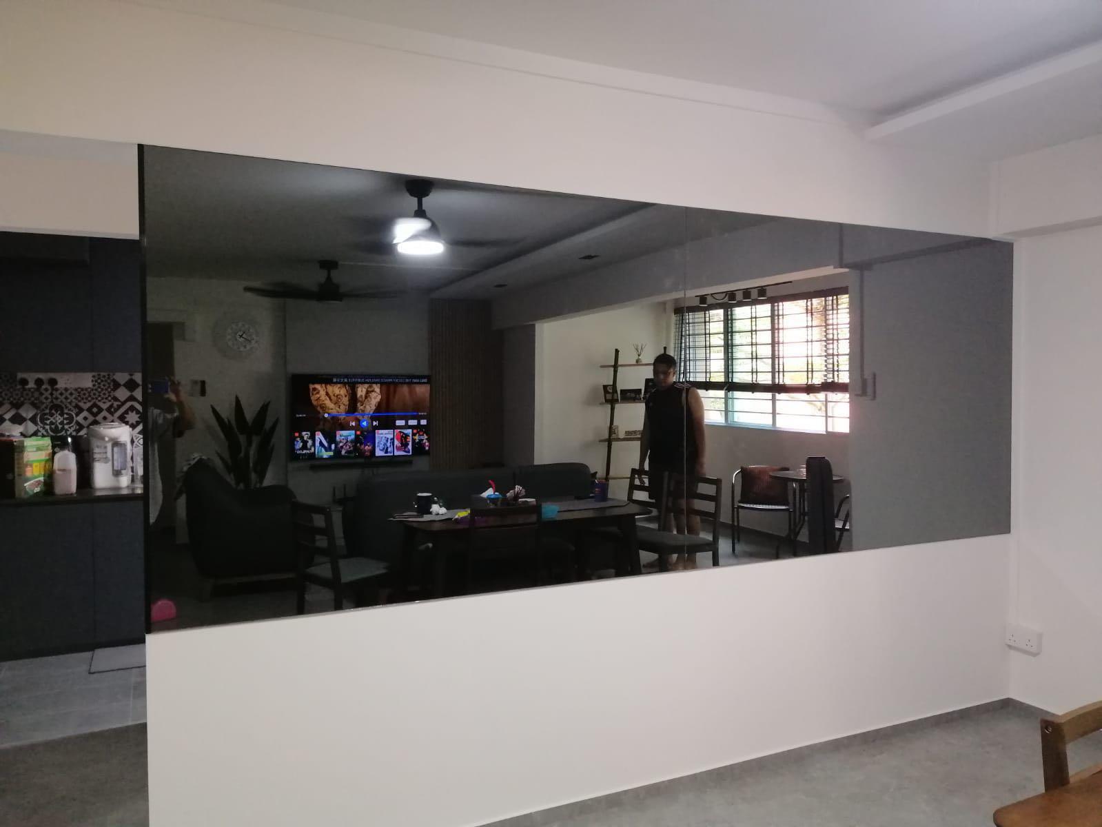 Custom Grey Tinted Wall Mirror (Comes with Installation), Furniture ...