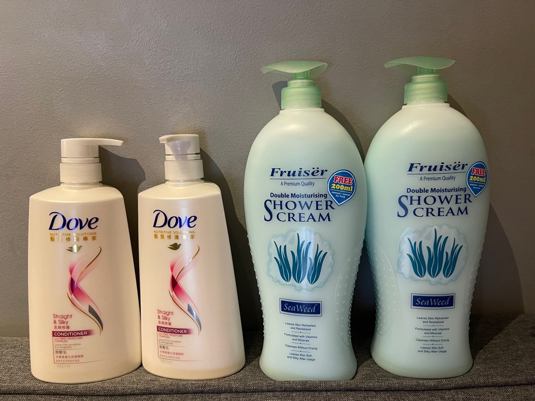 Dove conditioner & Fruiser body cream, Beauty & Personal Care, Bath ...