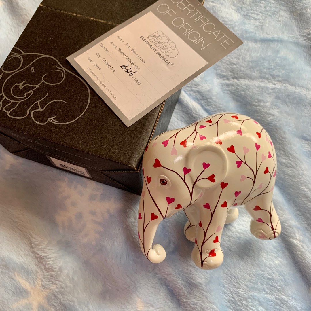 Elephant Parade Pink Tree of Love 10cm, 興趣及遊戲, 玩具 & 遊戲類 - Carousell
