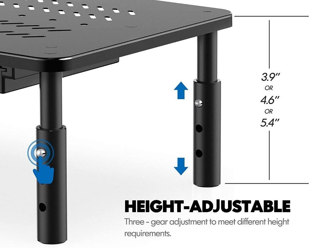 FITUEYES Monitor Stand with Drawer - Adjustable Computer Monitor Riser ...