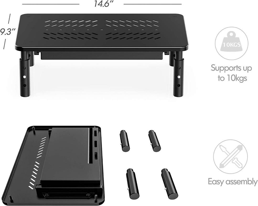 FITUEYES Monitor Stand with Drawer - Adjustable Computer Monitor Riser ...