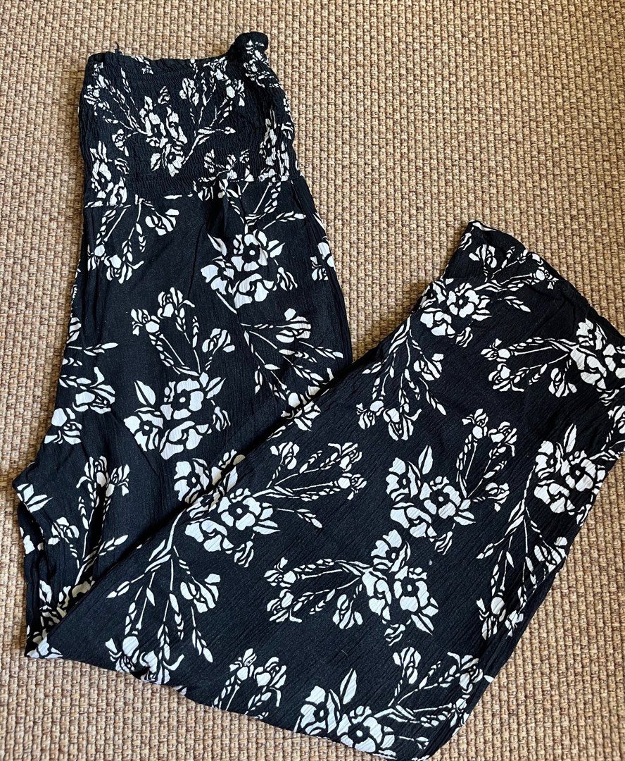 Flower Printed Square Pants, Women's Fashion, Bottoms, Other Bottoms on ...