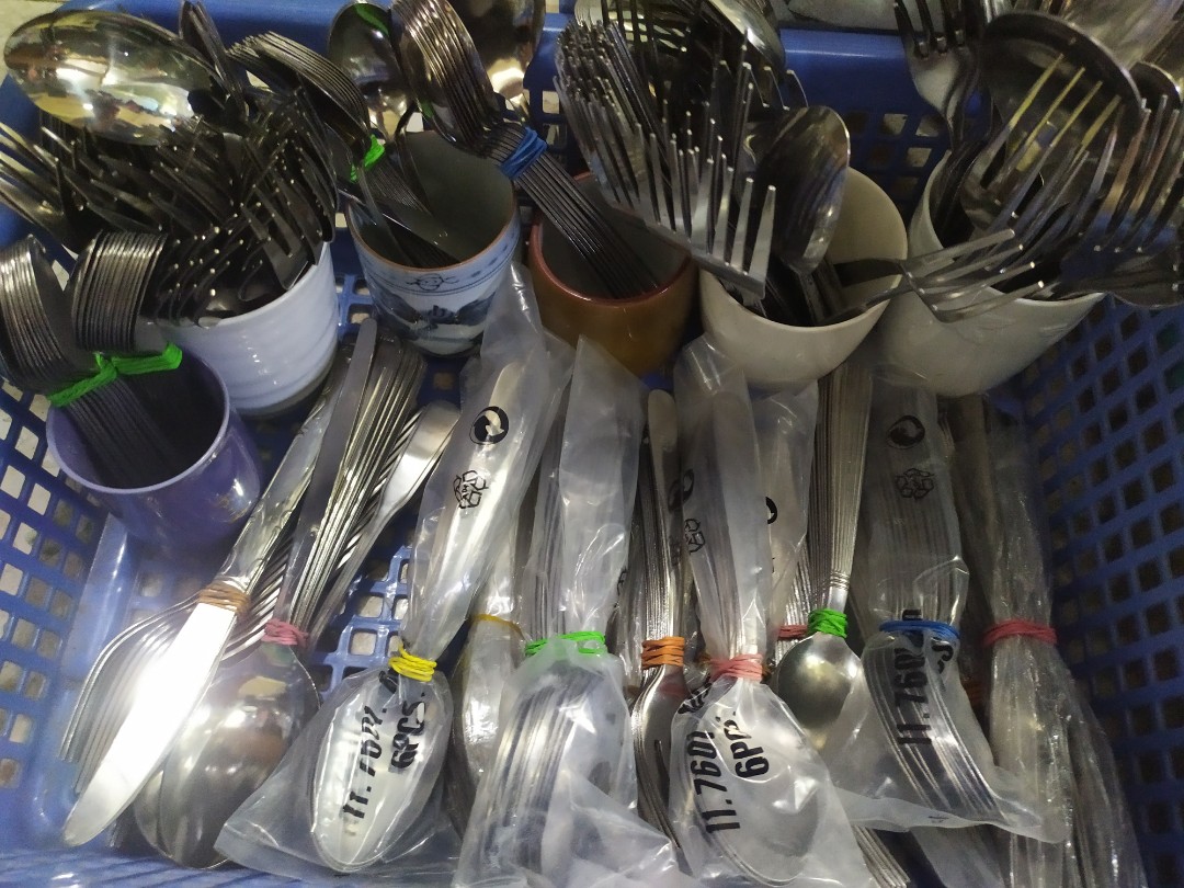 Fork and spoon/kutsara tinidor makapal, Furniture & Home Living ...