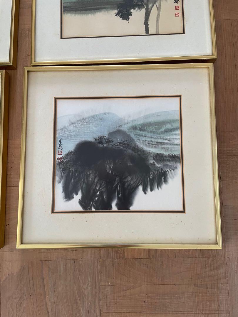 Gold frames Chinese painting x 4, Furniture & Home Living, Home Decor ...