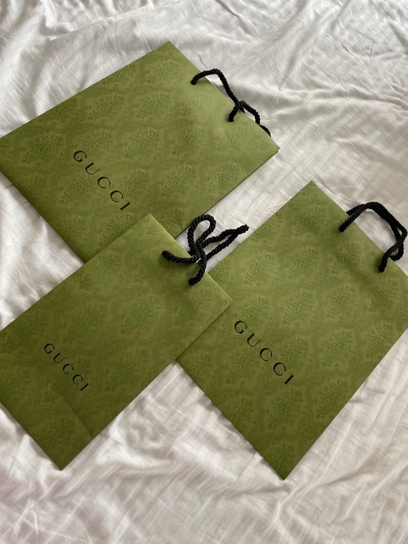 GUCCI PAPER BAG (2pcs available), Luxury, Bags & Wallets on Carousell