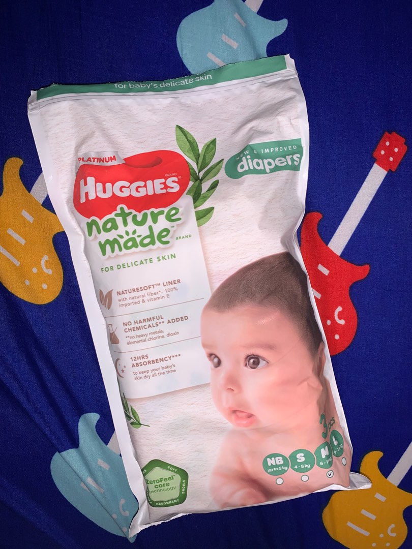 Huggies Nature Made M Tape Diapers, Babies & Kids, Bathing & Changing ...