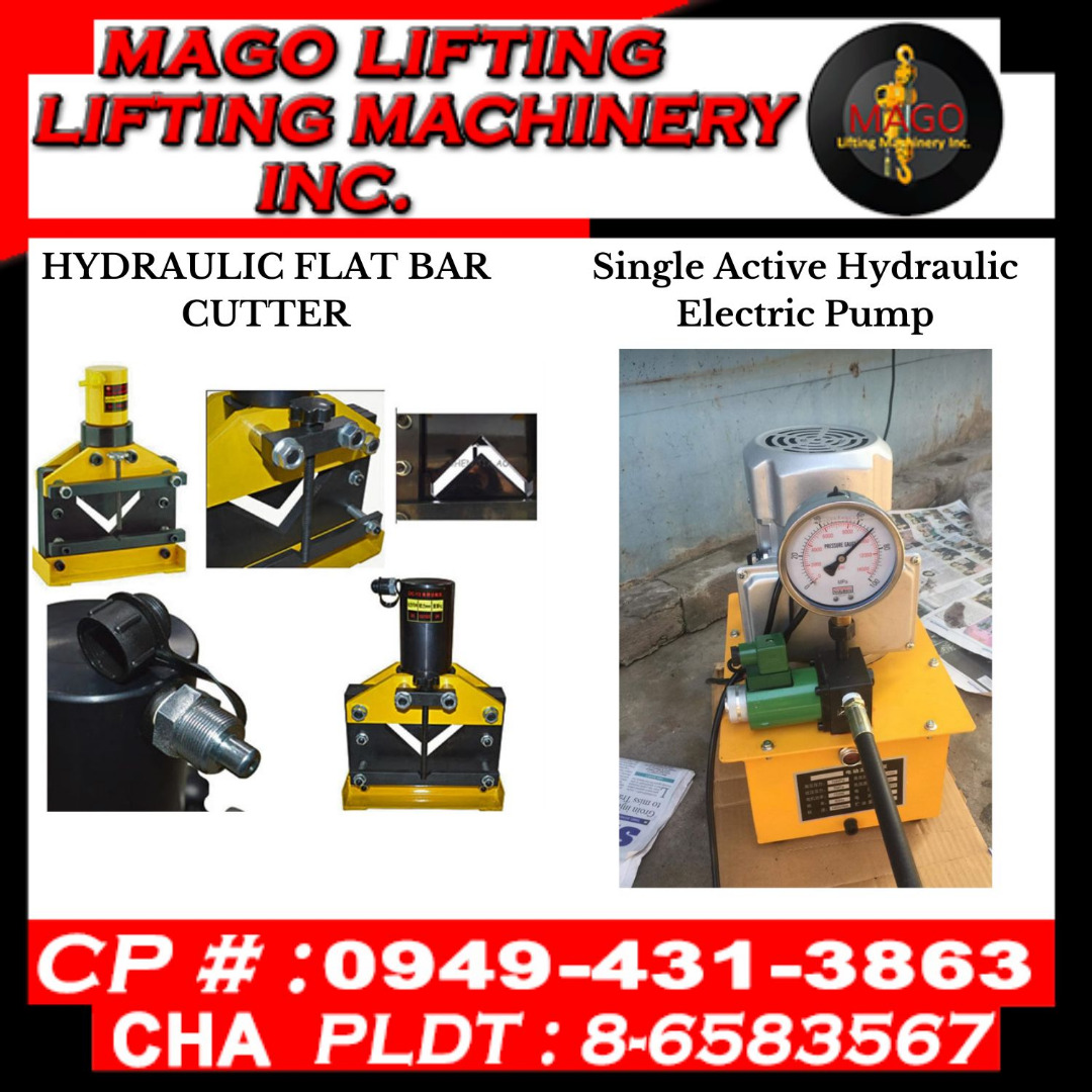 HYDRAULIC FLAT BAR CUTTER & Single Active Hydraulic Electric Pump ...