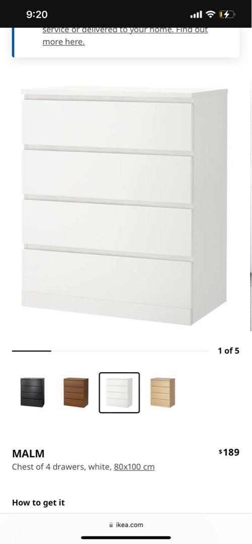 IKEA malm series chest drawers, Furniture & Home Living, Furniture ...