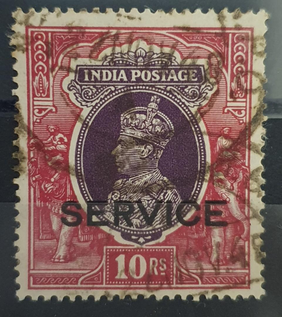 India KGVI 10RS service stamp (qc), Hobbies & Toys, Memorabilia ...
