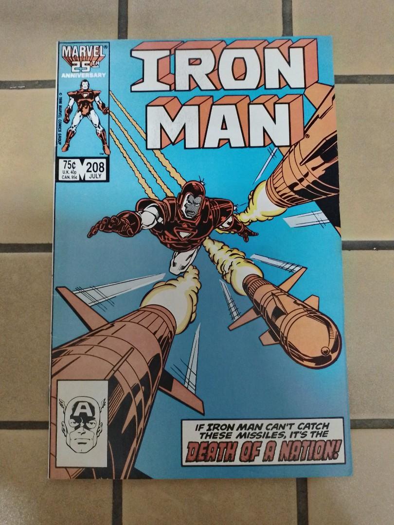 Iron Man #208 ( Mark Bright - Cover Art ) Marvel Copper Age Issue ...