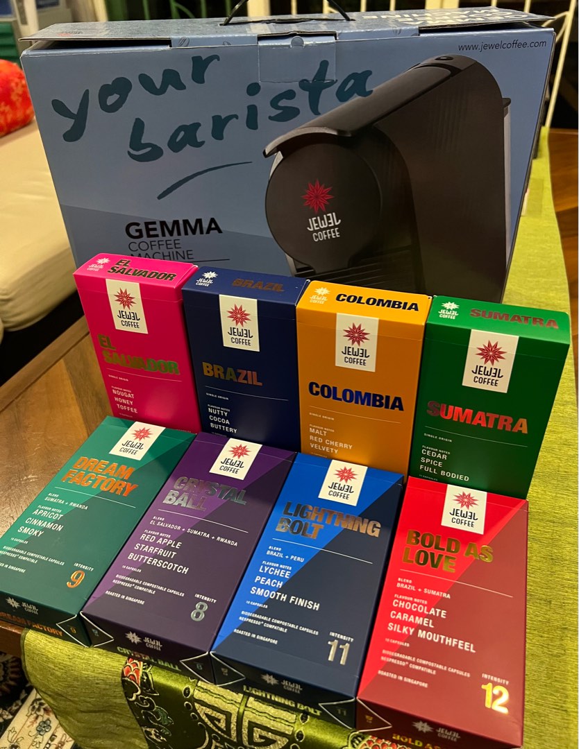 Jewel Gemma Coffee Machine + Exotic coffee capsules, TV & Home ...