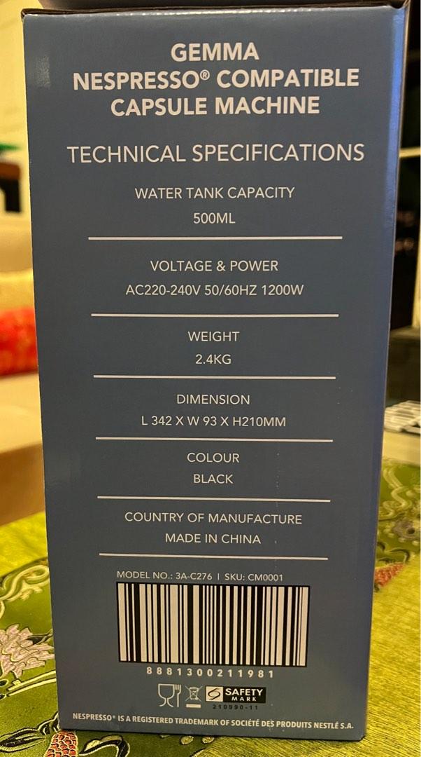 Jewel Gemma Coffee Machine + Exotic coffee capsules, TV & Home ...