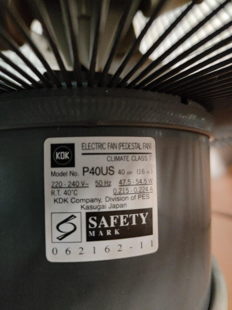 KDK Stand Fan P40US, Furniture & Home Living, Lighting & Fans, Fans on ...