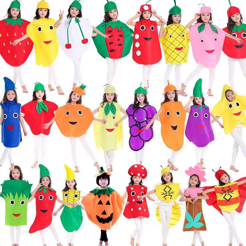 Kids fruits and vegetables party costumes Cosplay Halloween Children Roleplay, Hobbies & Toys ...