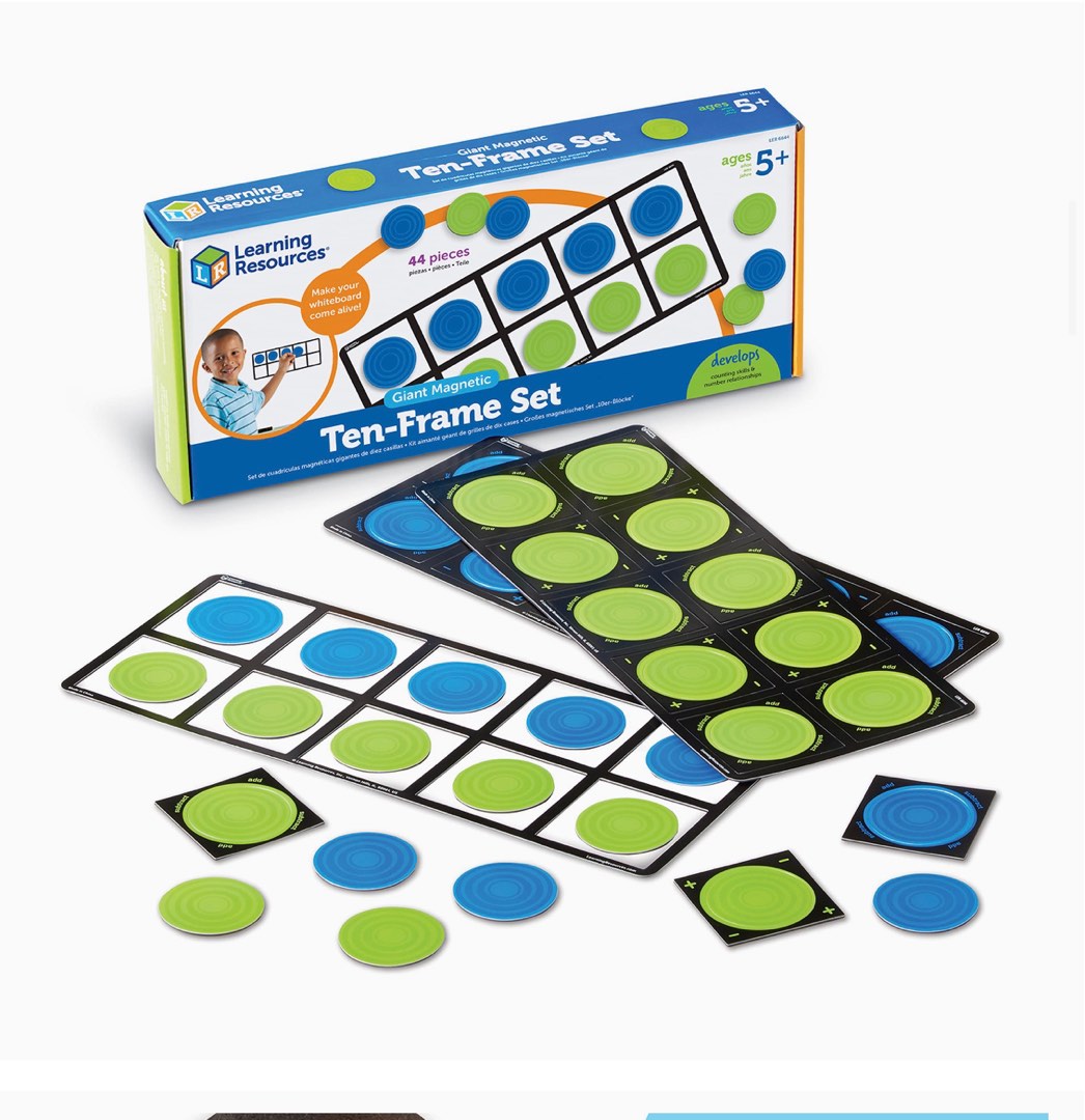Learning Resources Giant Magnetic Ten-Frame set, Hobbies & Toys, Toys ...