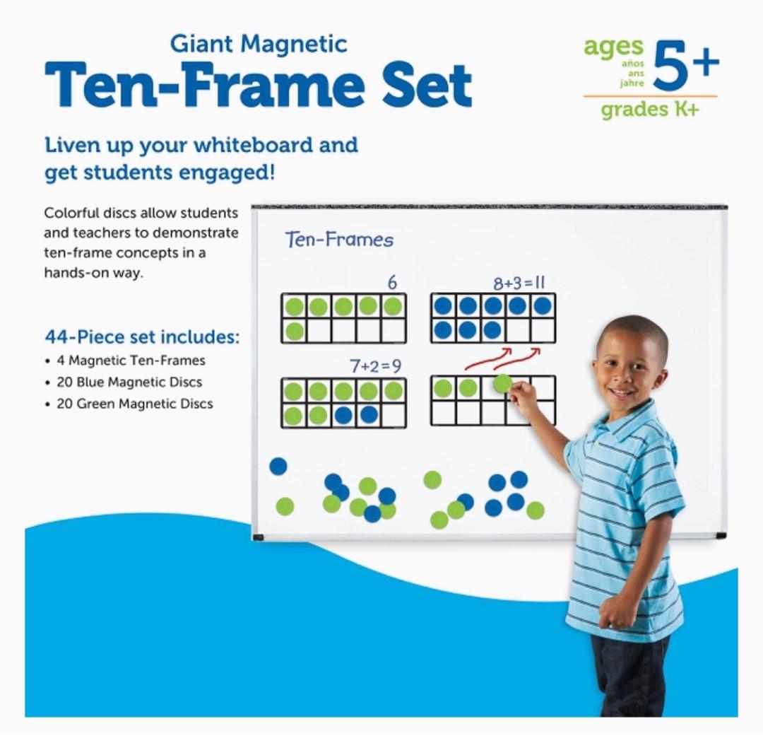 Learning Resources Giant Magnetic Ten-Frame set, Hobbies & Toys, Toys ...