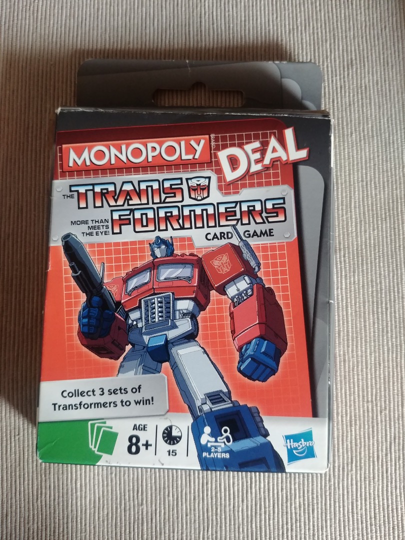 Limited Edition Transformers Monopoly Deal Game, Hobbies & Toys, Toys ...