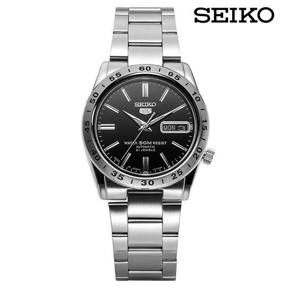 *JAPAN MADE* Seiko 5 SNKE01J1 Automatic 21 Jewels Black Dial Stainless ...