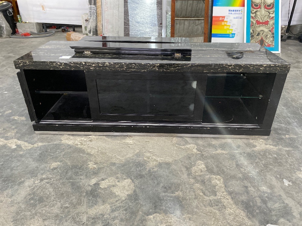 Luxury Marble Top Wooden TV Bench / Bangku TV Kayu Atas Marmar Mewah ...