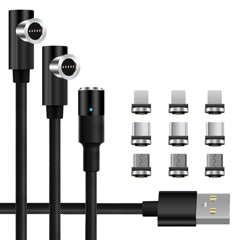 Magnetic Phone Charger, LAMA [3Pack 1m+1.5m+2m] Magnetic USB Cable ...