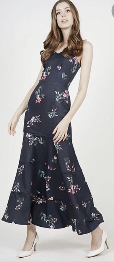 MDS asiris floral maxi dress, Women's Fashion, Dresses & Sets, Evening ...