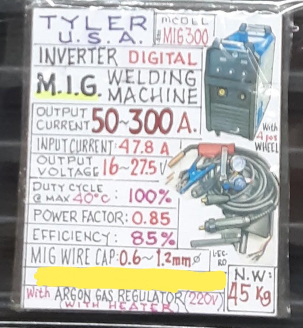MIG M.I.G. WELDING MACHINE MACHINES WELDER WITH ARGON GAS REGULATOR AND ...