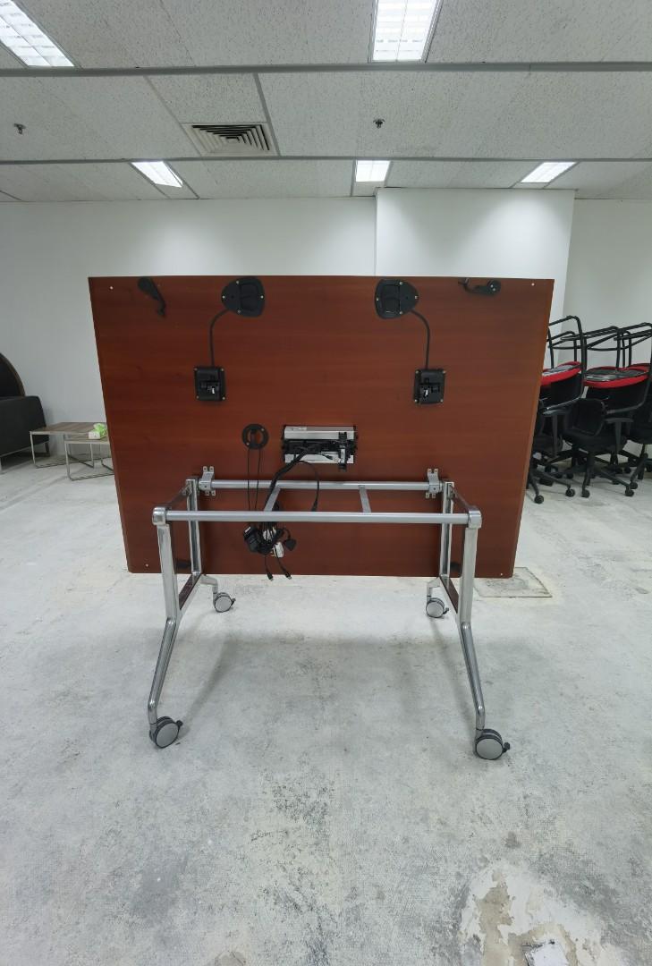 Modern Mobile Conference Table - Solid Wood, HandTrigger Fold mechanism ...