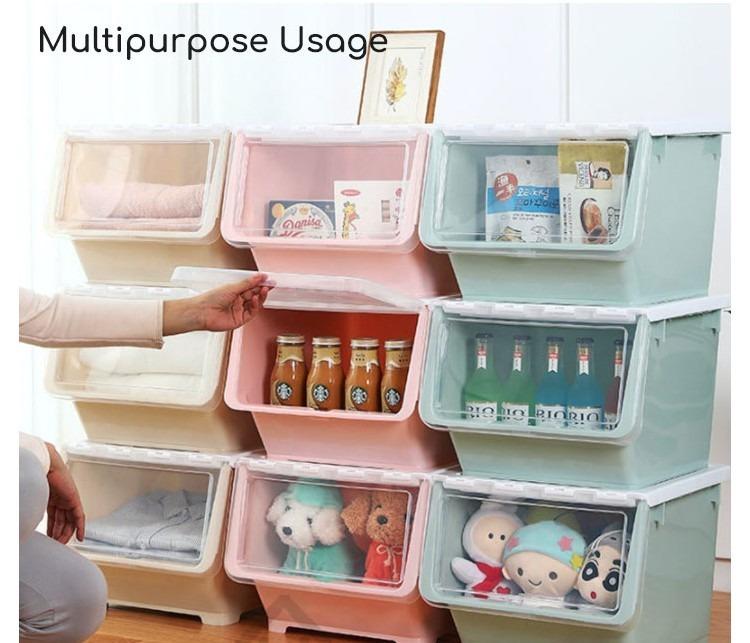 Movable Storage Box- Removable Wheel Home Organizer Plastic Container ...