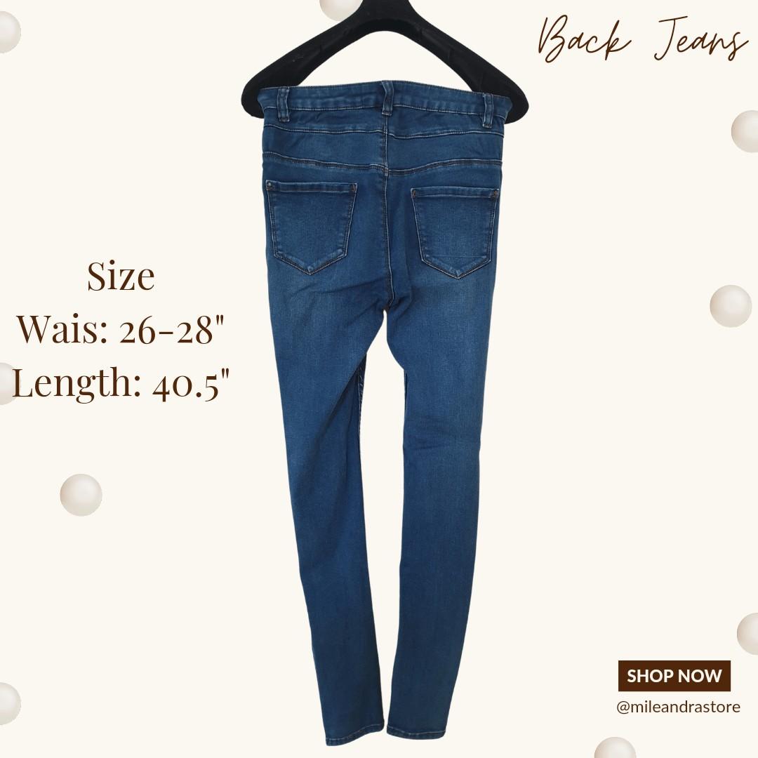 New Look High Waist Super Skinny Ripped Jeans Three Buttons Pants ...