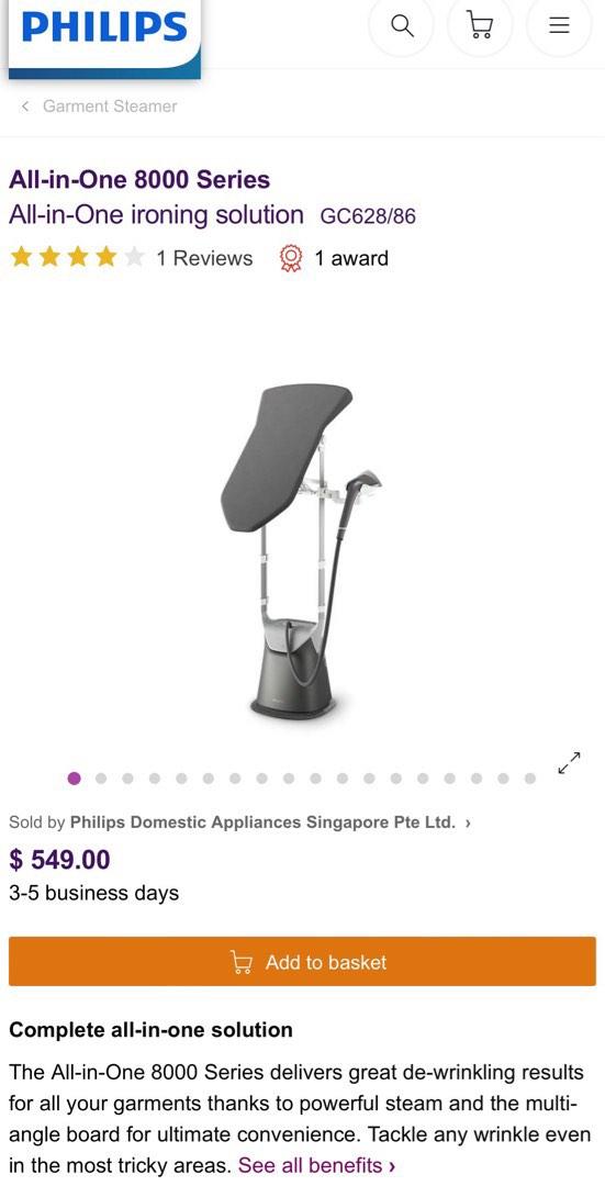 Philips GC628 All-in-One 8000 Series Garment Steamer, TV & Home ...