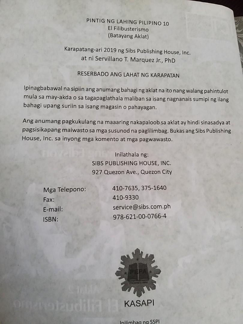 Pintig ng Lahing Pilipino Ikalawang Edisyon Aklat 2 El Filibusterismo ...