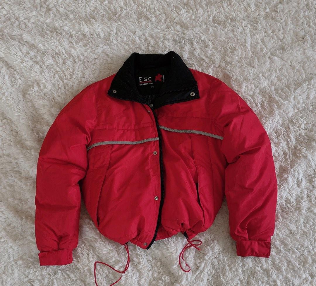 Puff Red Jacket, Women's Fashion, Coats, Jackets and Outerwear on Carousell