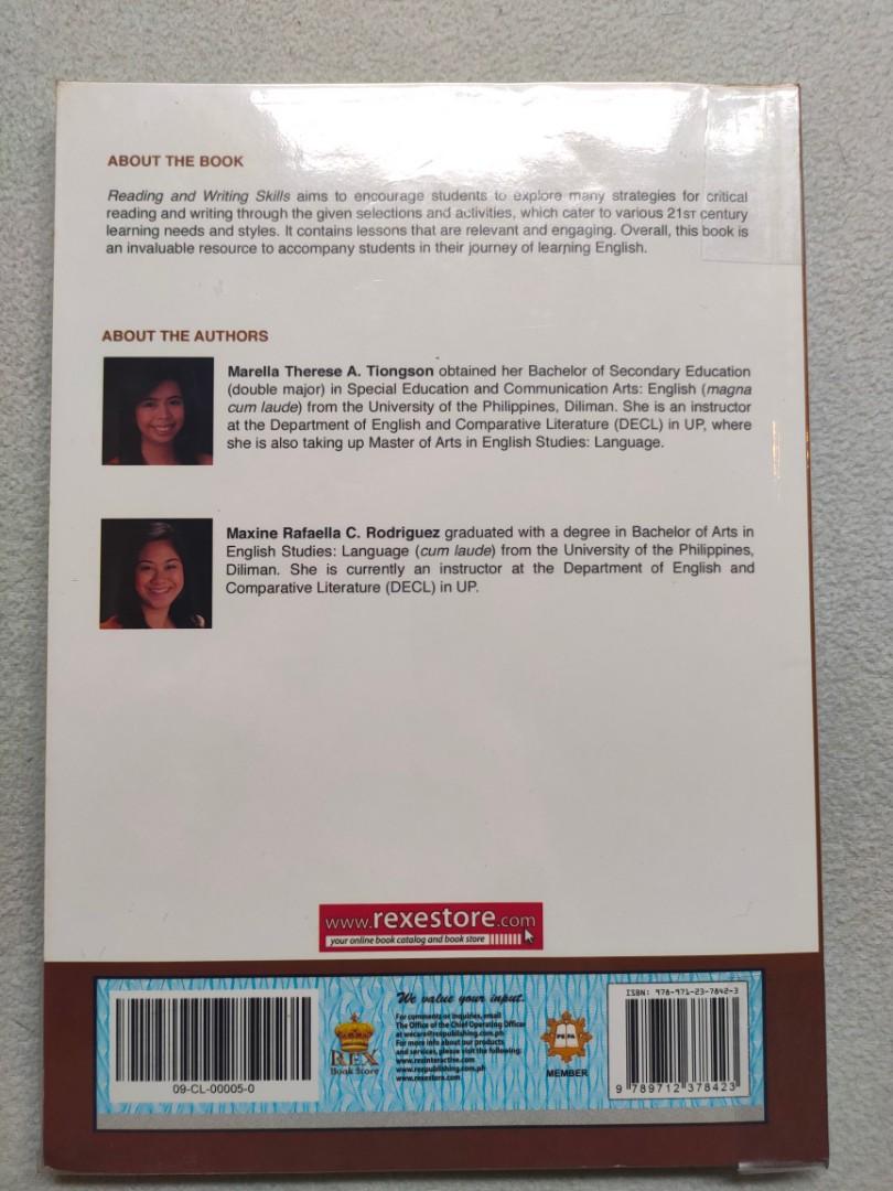 Reading and Writing Skills (SHS book), Hobbies & Toys, Books ... Reading and Writing Skills (SHS book), Hobbies & Toys, Books ...