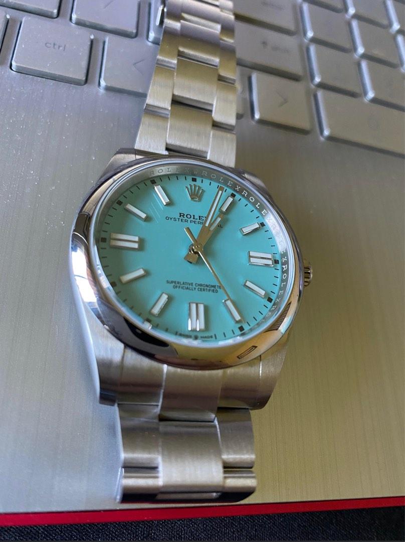 Rolex Tiffany blue 41mm, Luxury, Watches on Carousell