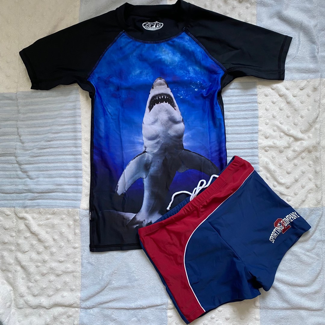 Shark Rashguard Set, Babies & Kids, Babies & Kids Fashion on Carousell