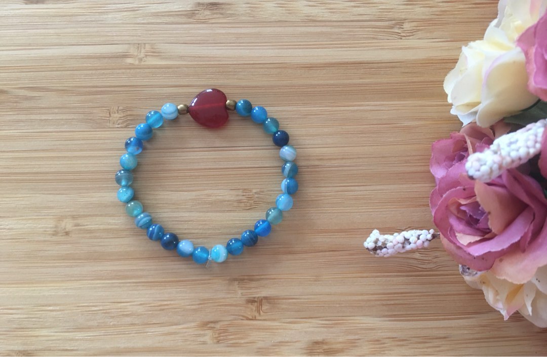 Special Bracelet with Authentic Ruby Heart Stone, Women's Fashion ...