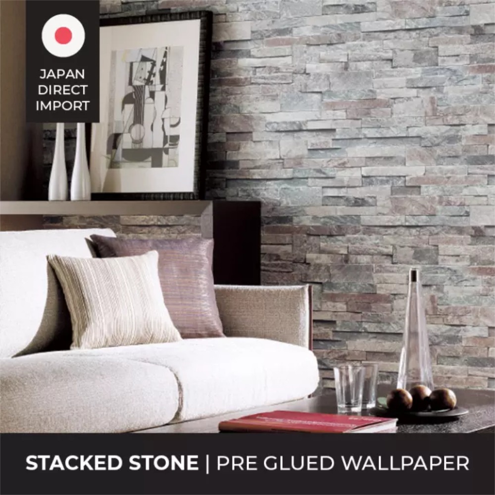 STACKED STONE Wallpaper - Japan Import High Quality Branded Design Easy ...