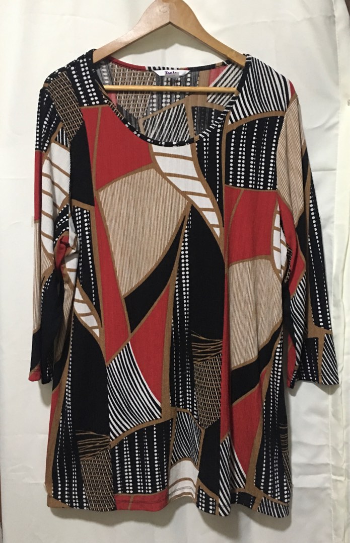 Tanjay Blouse XL / TG Black Red, Women's Fashion, Tops, Blouses on ...
