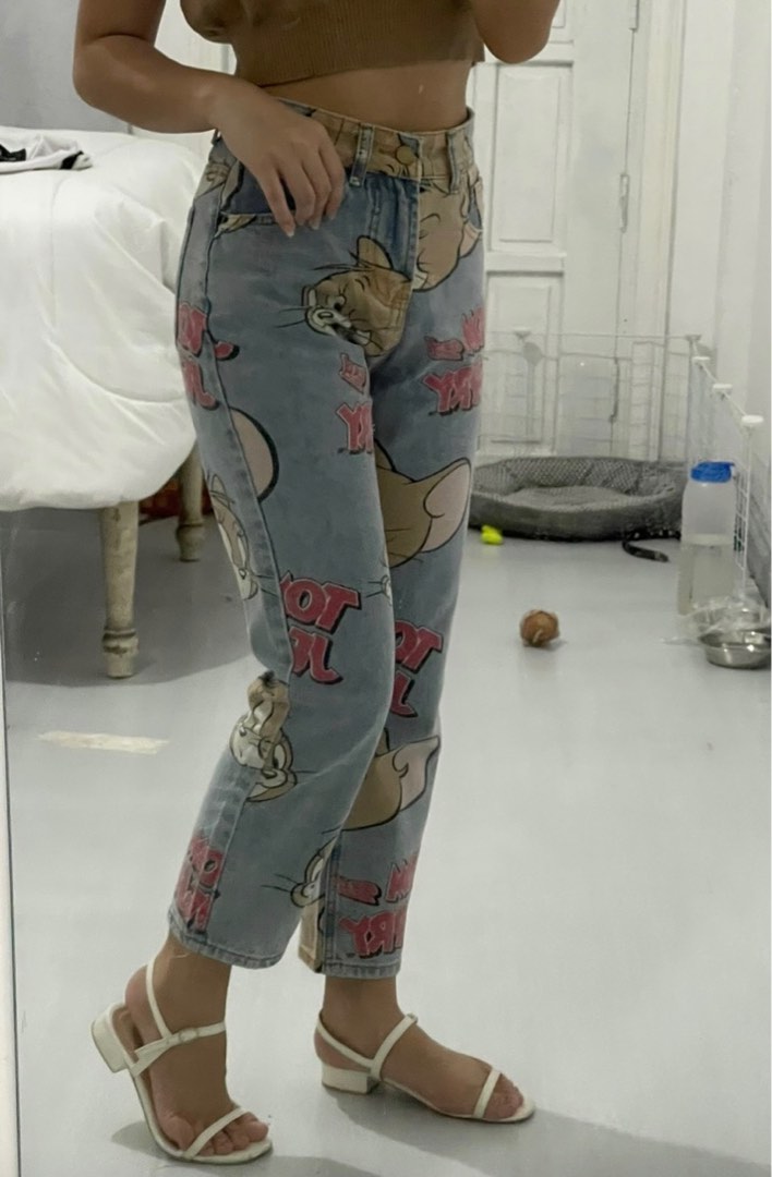 Tom and jerry pants, Women's Fashion, Bottoms, Jeans on Carousell