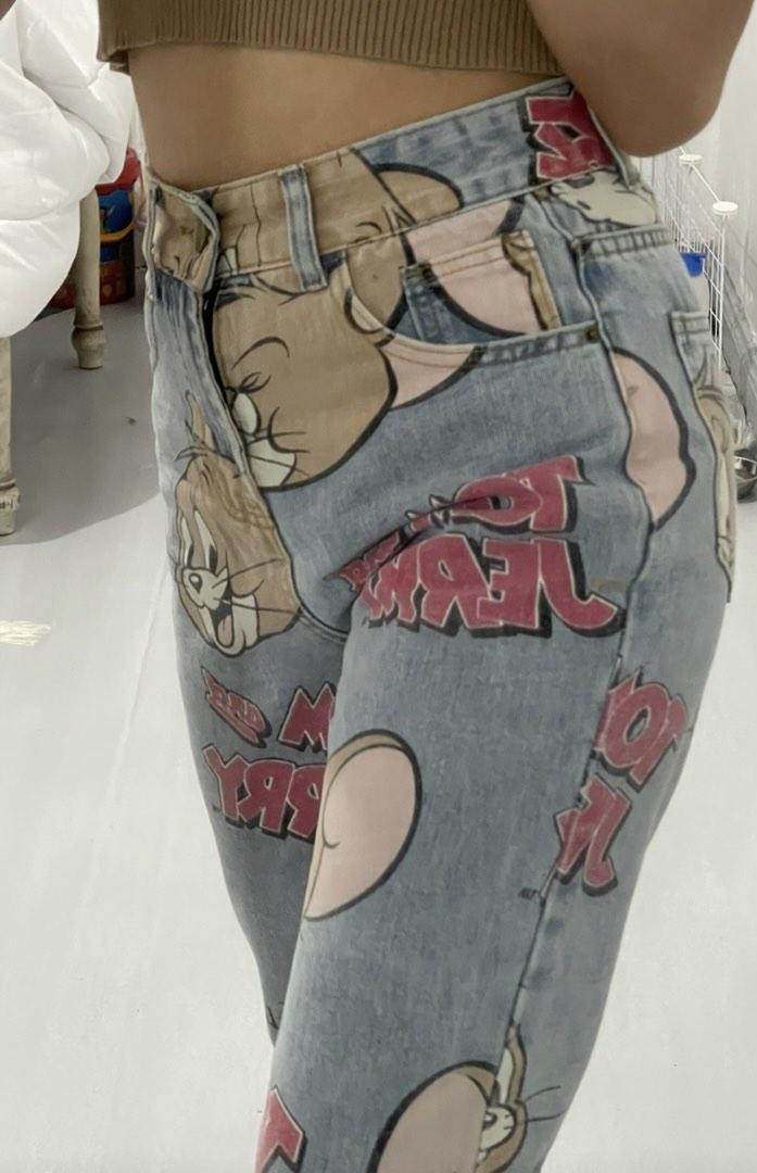 Tom and jerry pants, Women's Fashion, Bottoms, Jeans on Carousell
