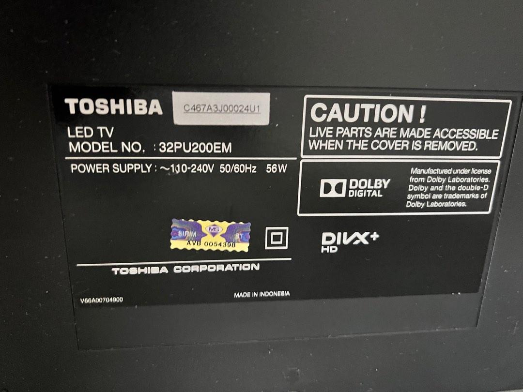 Toshiba 32” LED TV, TV & Home Appliances, TV & Entertainment, TV on Carousell