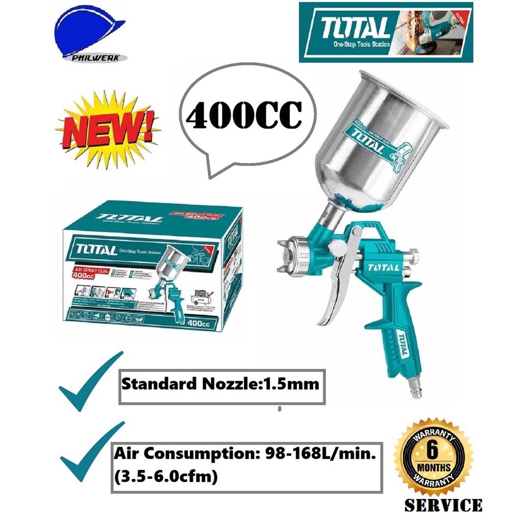 TOTAL Air Spray Gun 400cc TAT10401, Commercial & Industrial ...