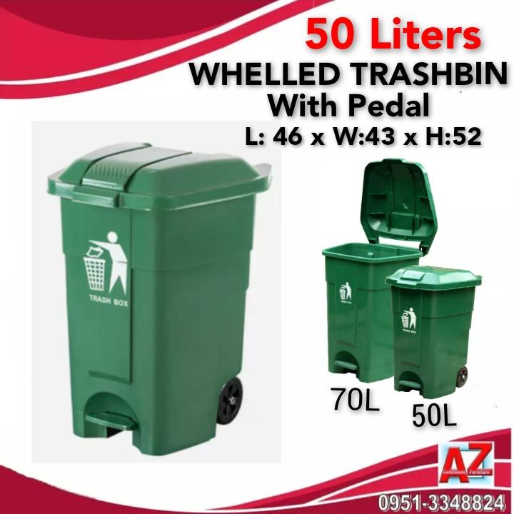 Trash Bin with Wheels with Pedal , Trash can, Trash bin, Recycle bin ...