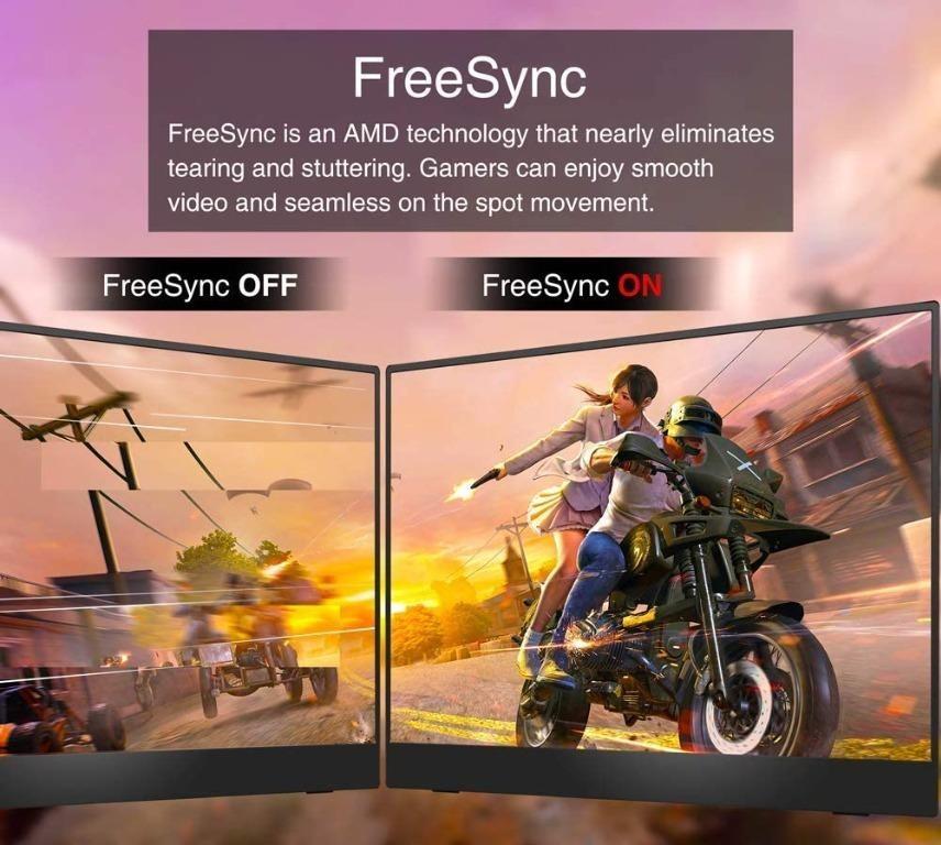 USB-C Portable Monitor - 15.6 Inch FHD HDR FreeSync Zero Frame USB-C ...