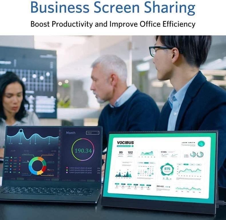 USB-C Portable Monitor - 15.6 Inch FHD HDR FreeSync Zero Frame USB-C ...