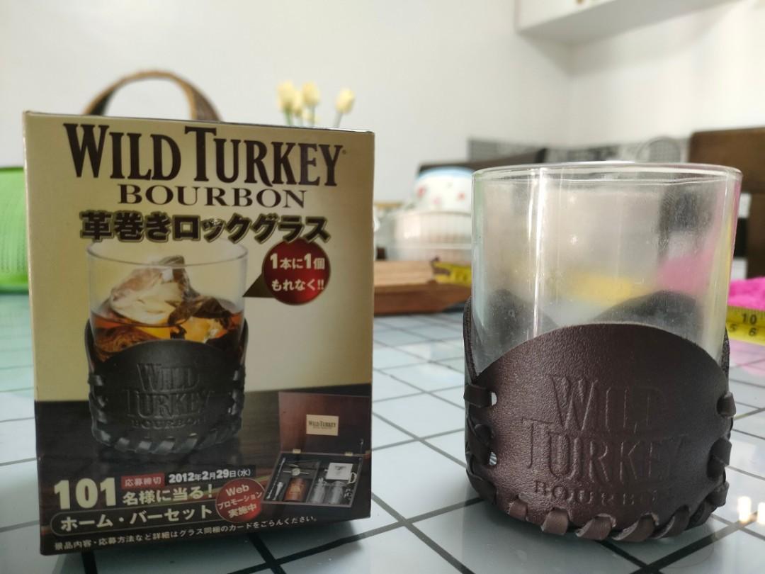 Wild Turkey Glass with leather coaster, Furniture & Home Living ...