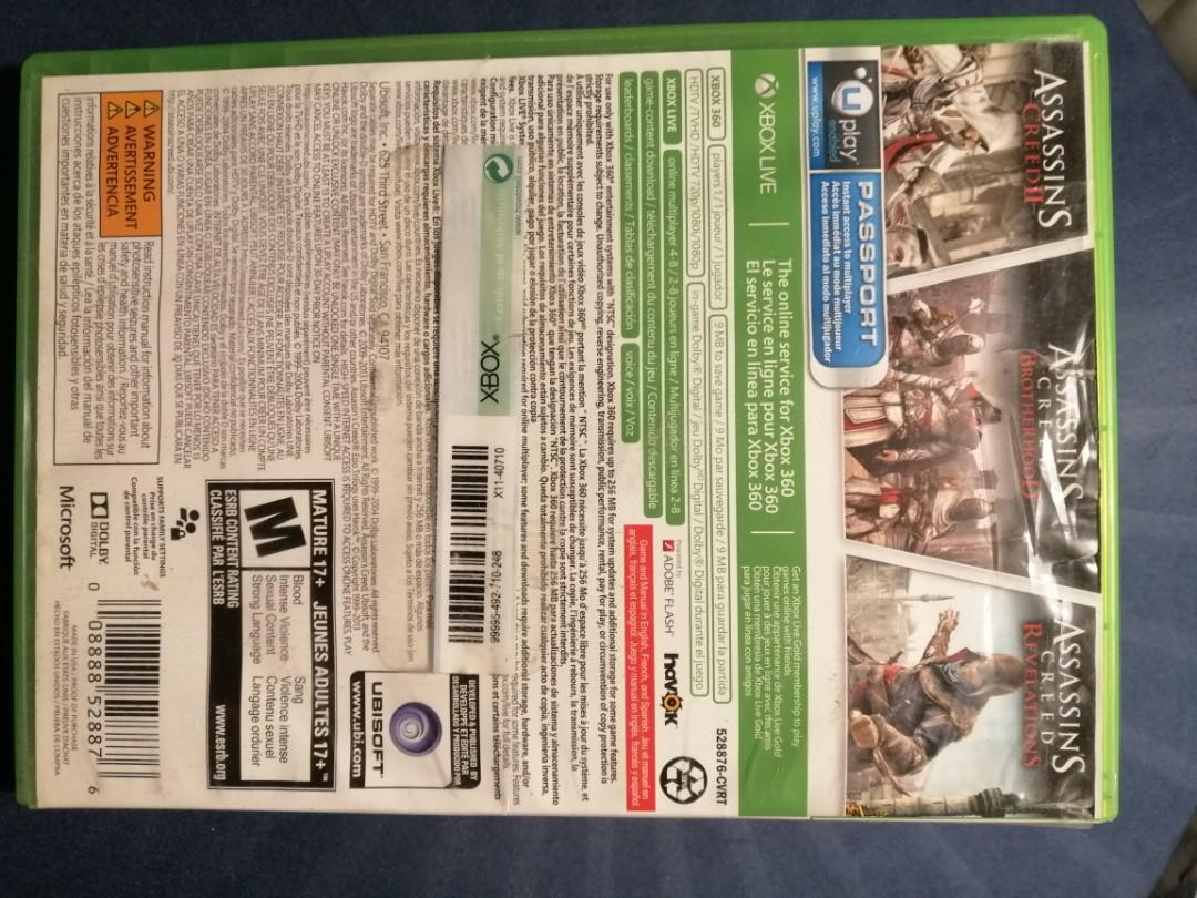 Xbox Assasins Creed EZIO trilogy collection original, Video Gaming ...