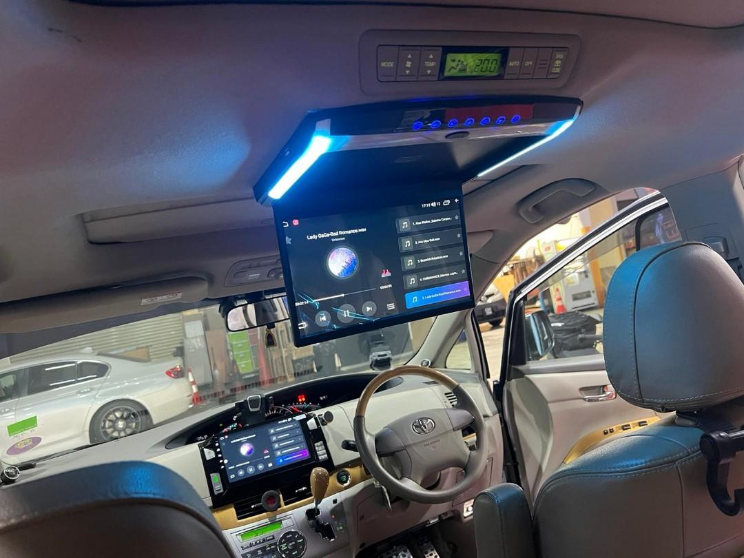 Xcelsus front and rear car speakers roof monitor android player package ...